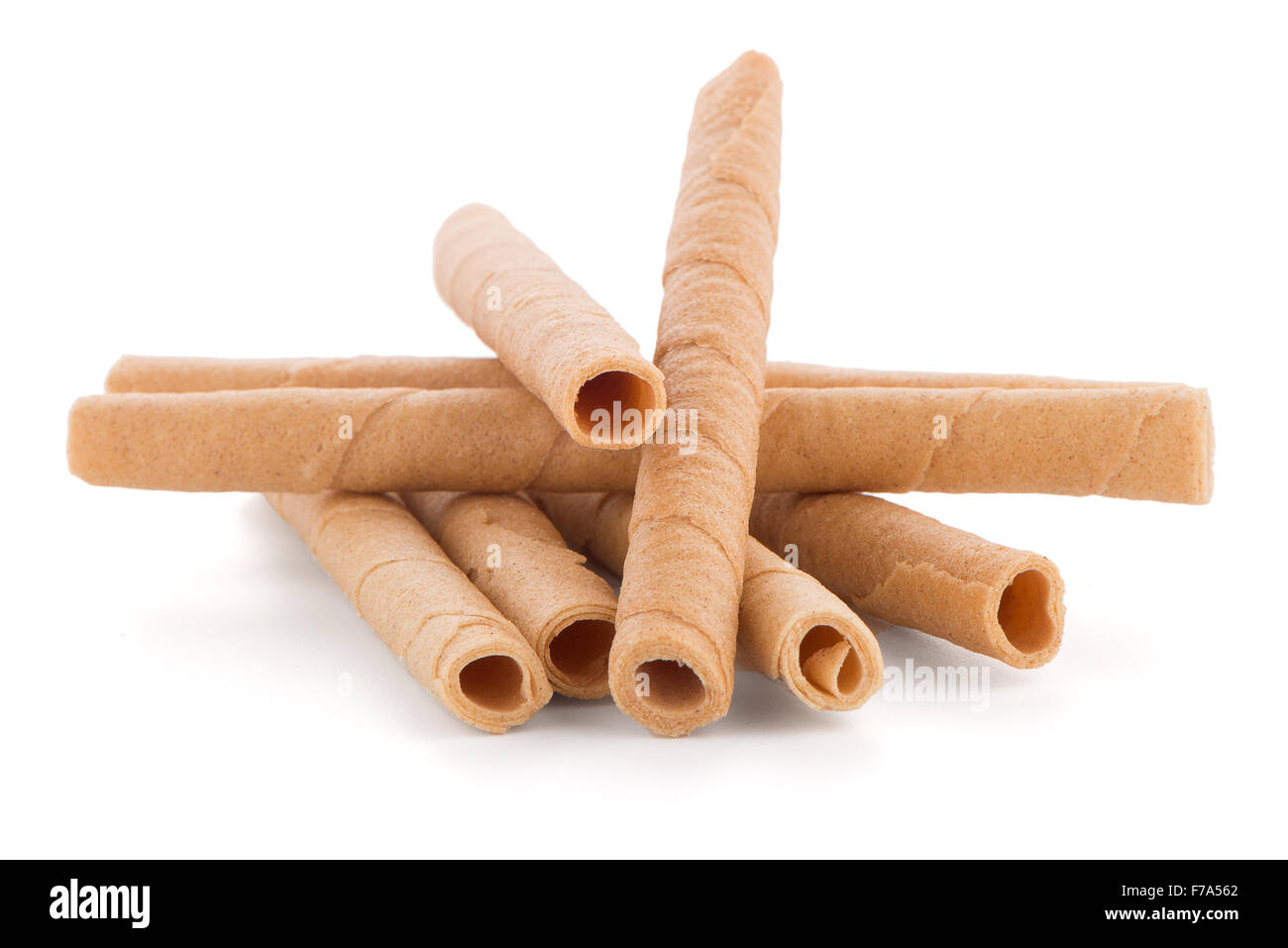 Waffer rolls isolated on a white background Stock Photo - Alamy