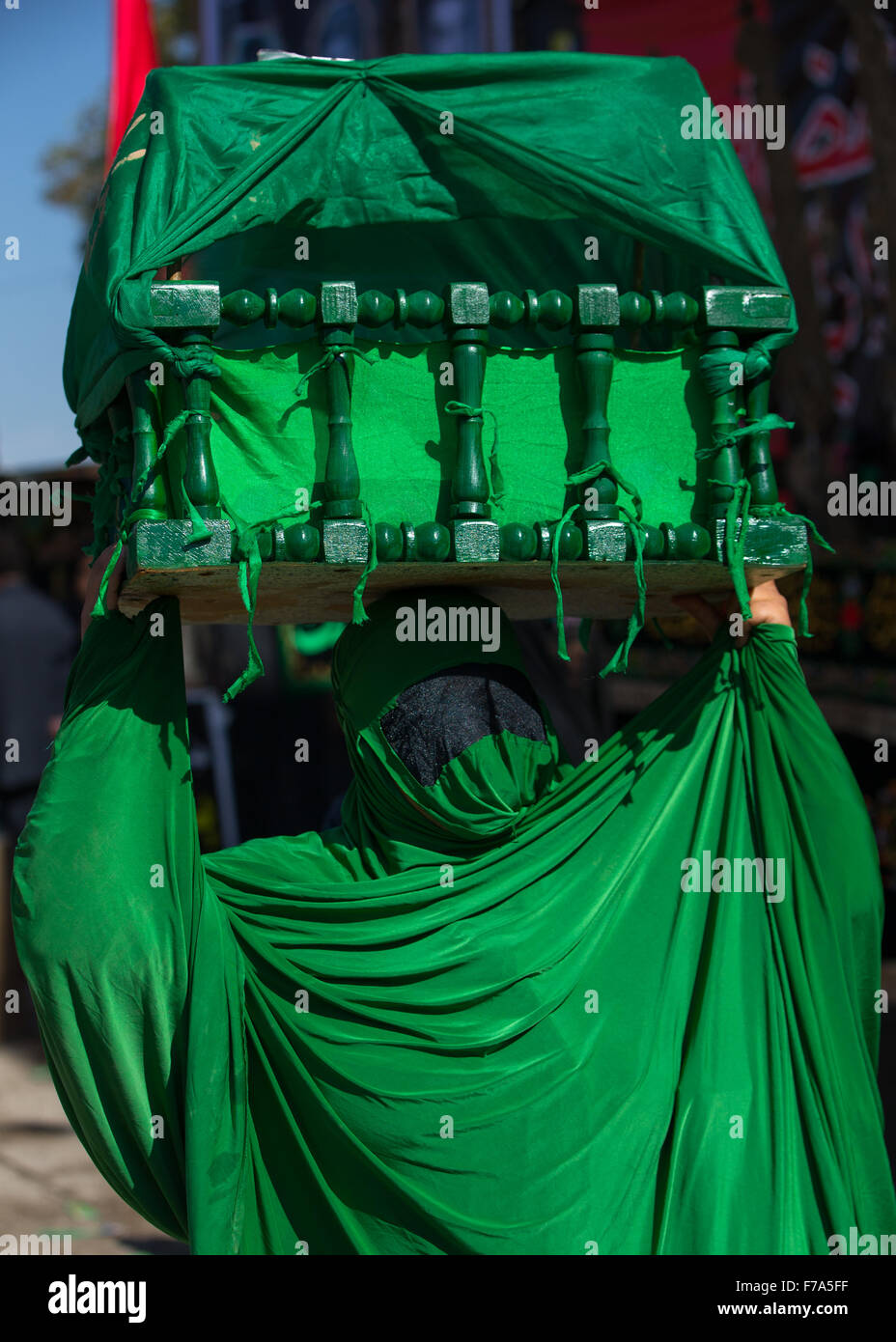 Iranian Shiite Muslim Woman On The Day Of Tasua With Her Face Covered ...