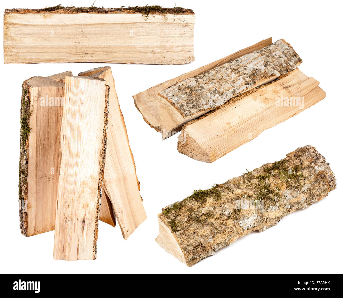 Collection of firewood isolated on white background Stock Photo - Alamy