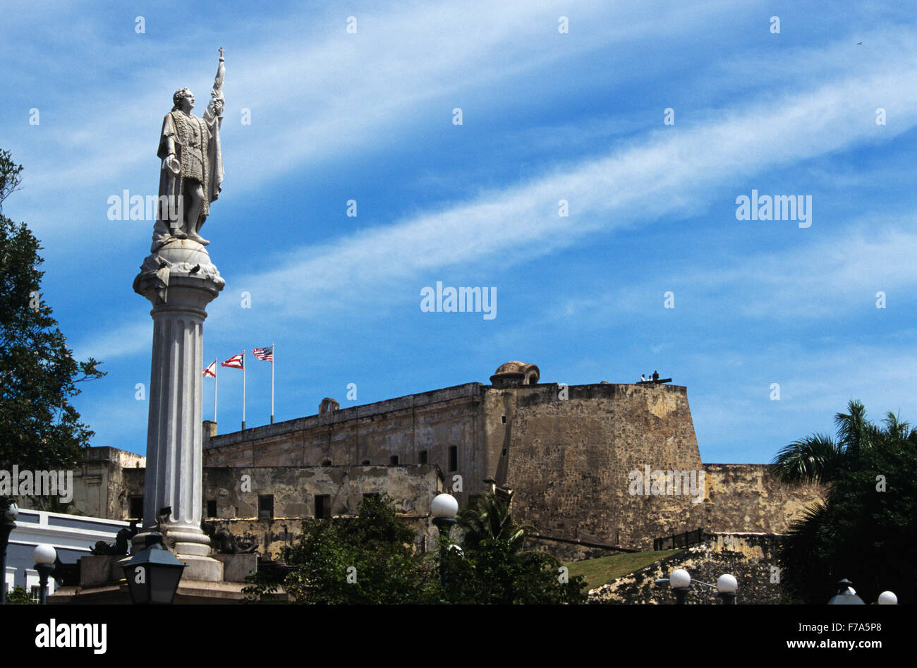 Christopher Columbus monument, Plaza Colon, Old San Juan, Puerto Rico ...