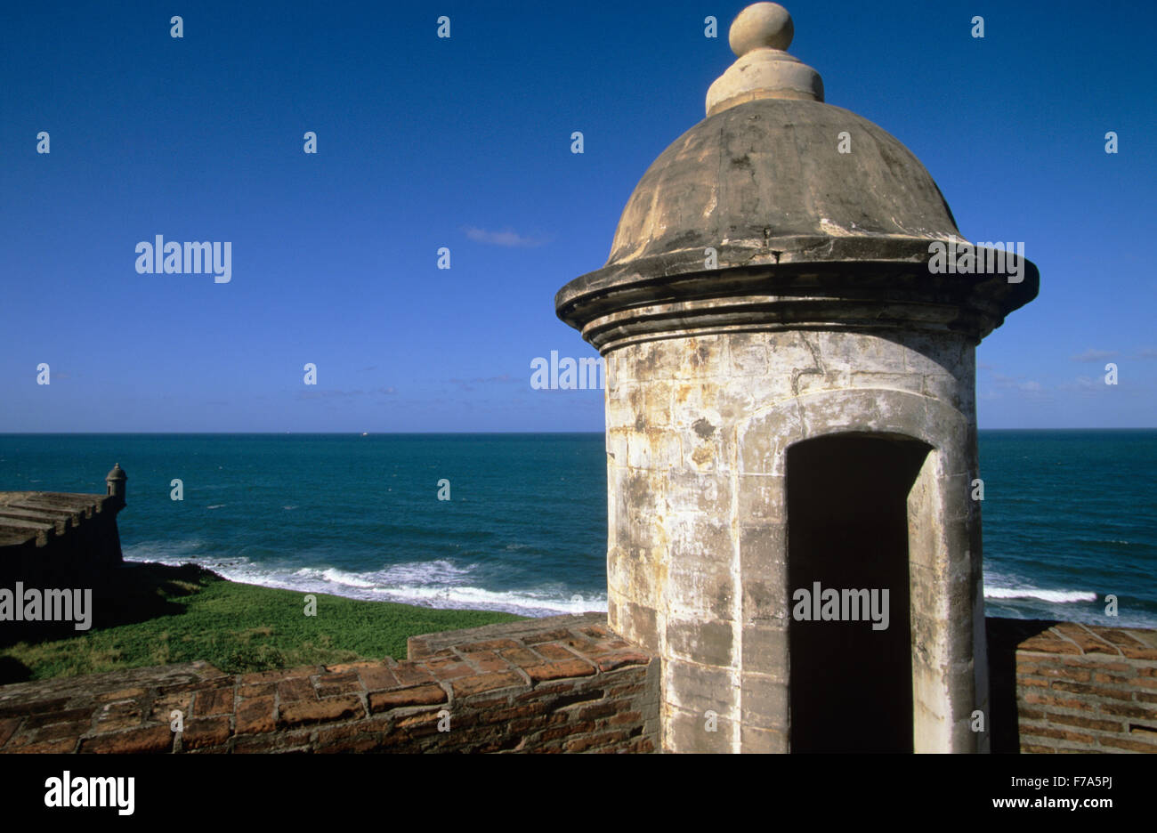 Sentry box at San Cristobal Fortress, Old San Juan, Puerto Rico Stock ...