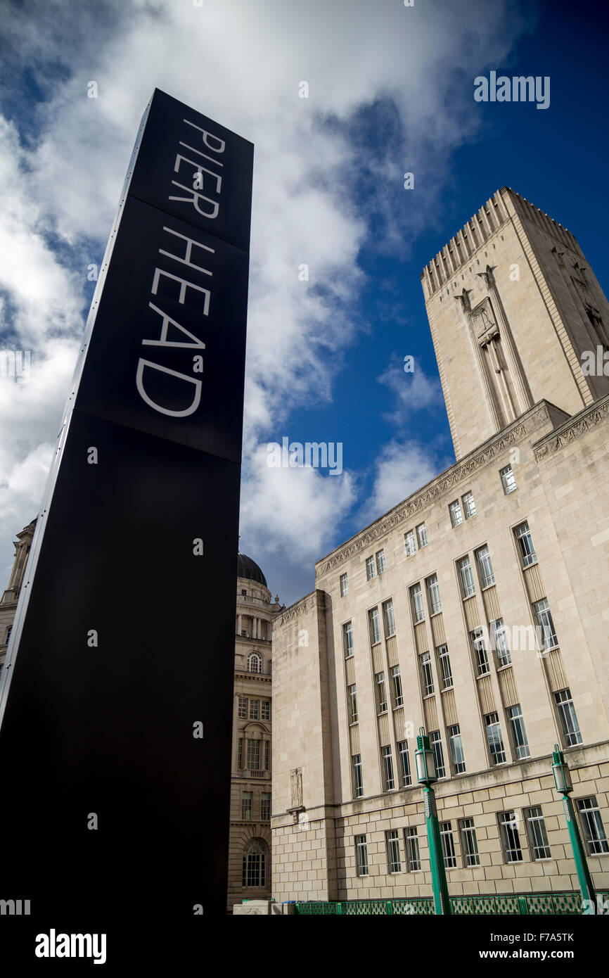 Pier Head Sign Liverpool Stock Photo - Alamy