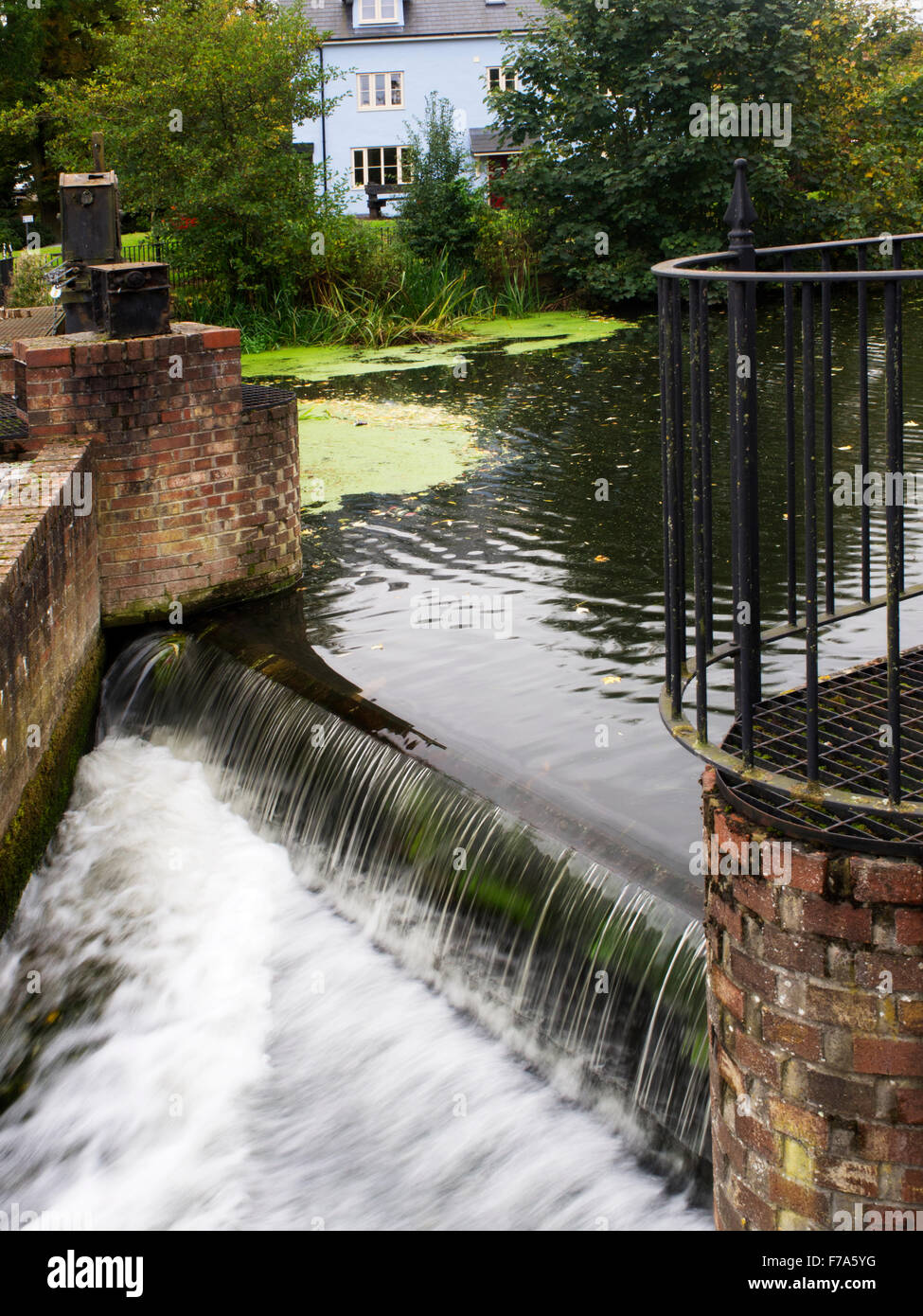 Middle Mill Weir in Castle Park Colchester Essex England Stock Photo ...