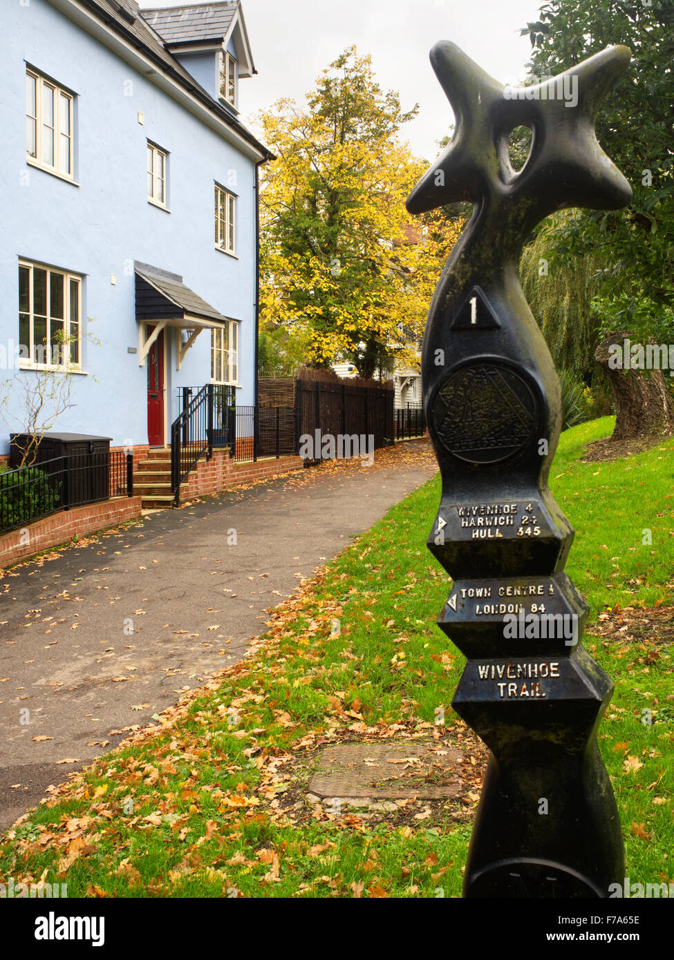 Sign on the Wivenhoe Trail in Castle Park Colchester Essex England ...