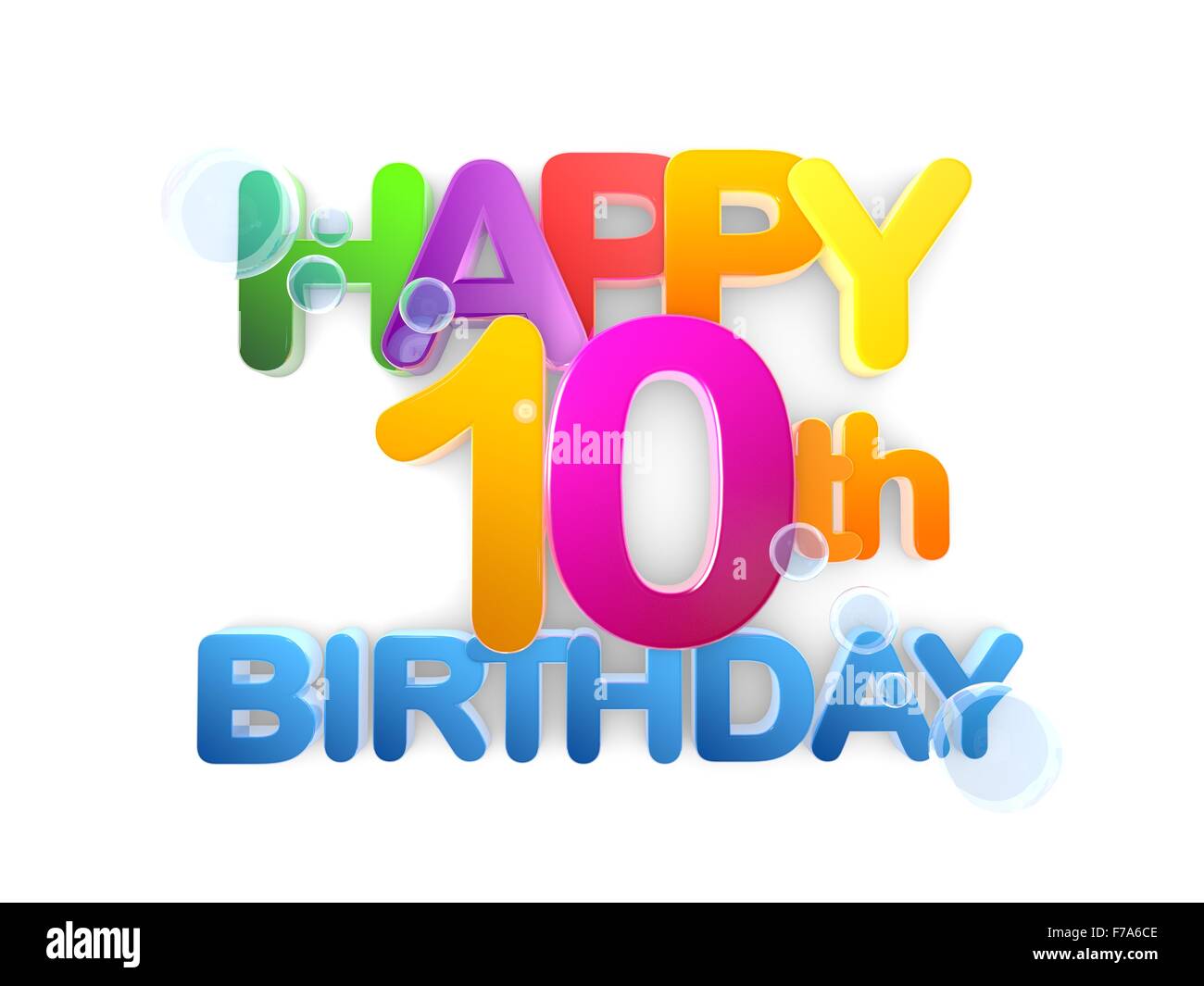 Happy 10th birthday Title in big letters, light Stock Photo - Alamy