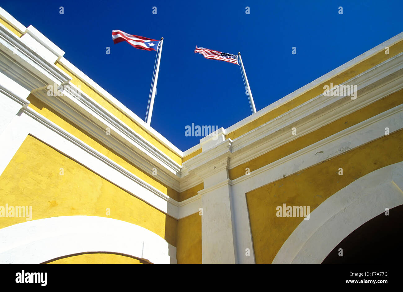 Spain puerto rico flag hi-res stock photography and images - Alamy
