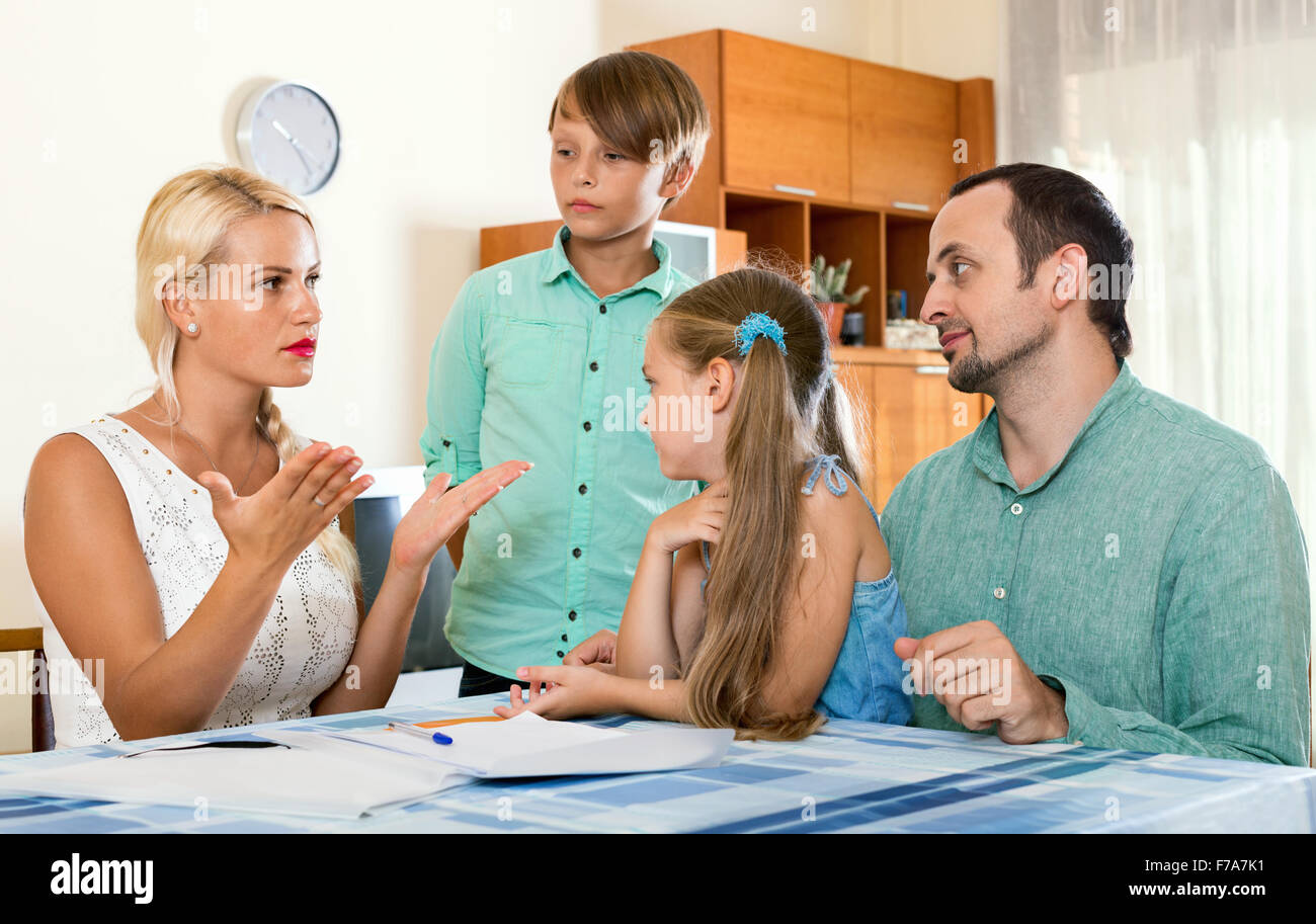 Serious conversation parents children hi-res stock photography and ...