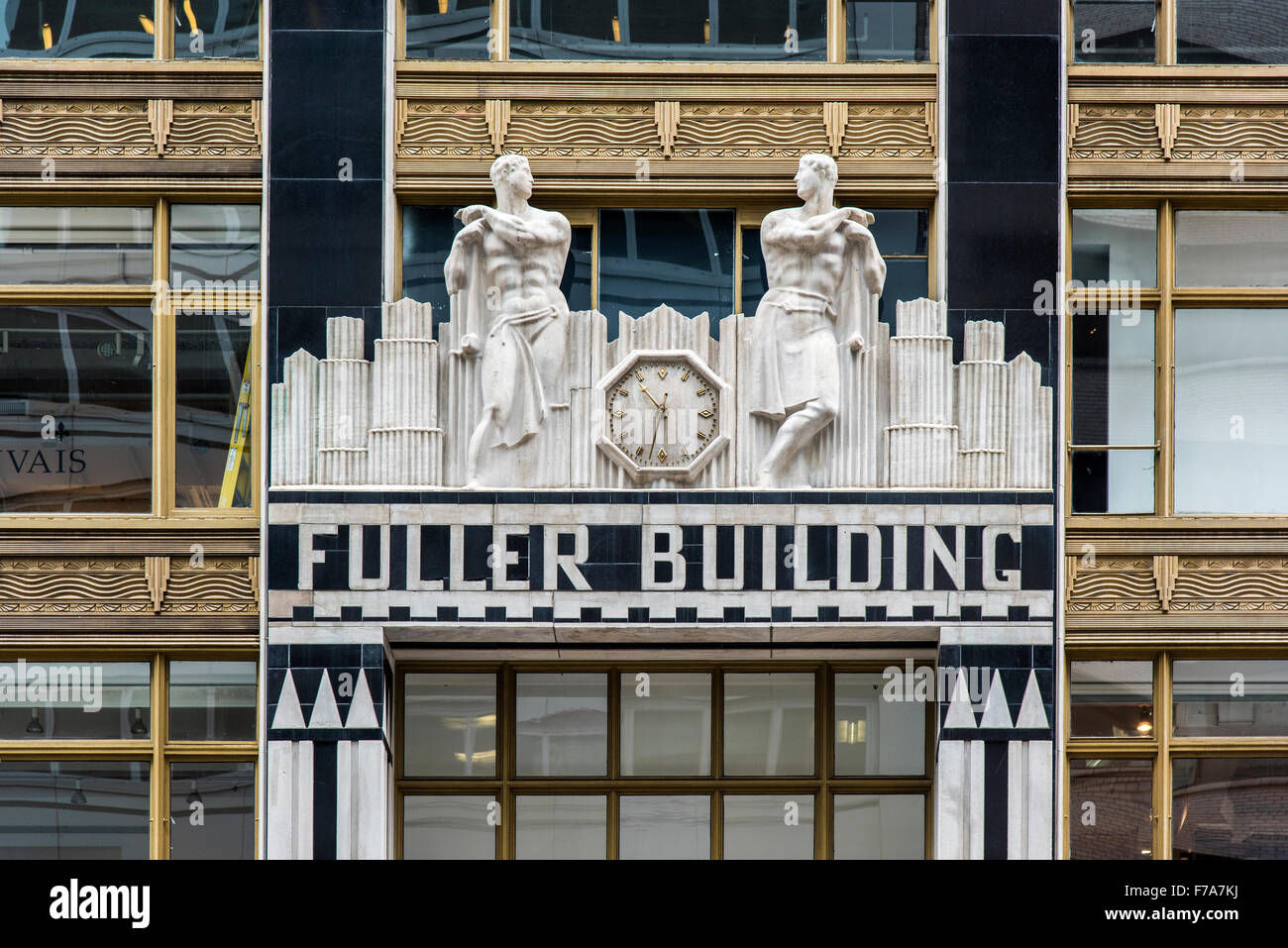 Architectural sculpture on the facade of Fuller Building, Manhattan ...