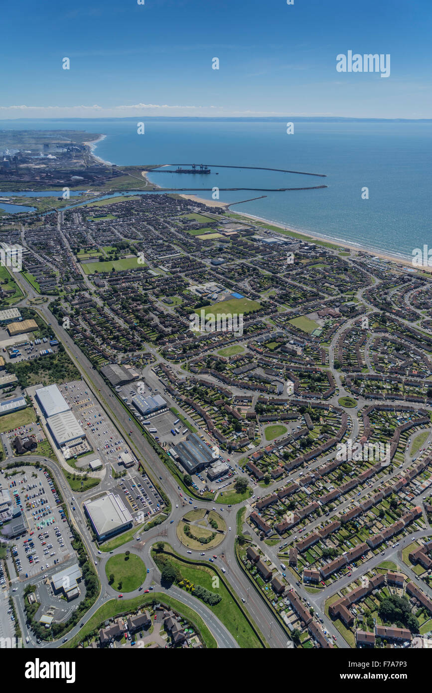 Aerial views of Port Talbot Steelworks and the South Wales Coast, Wales ...