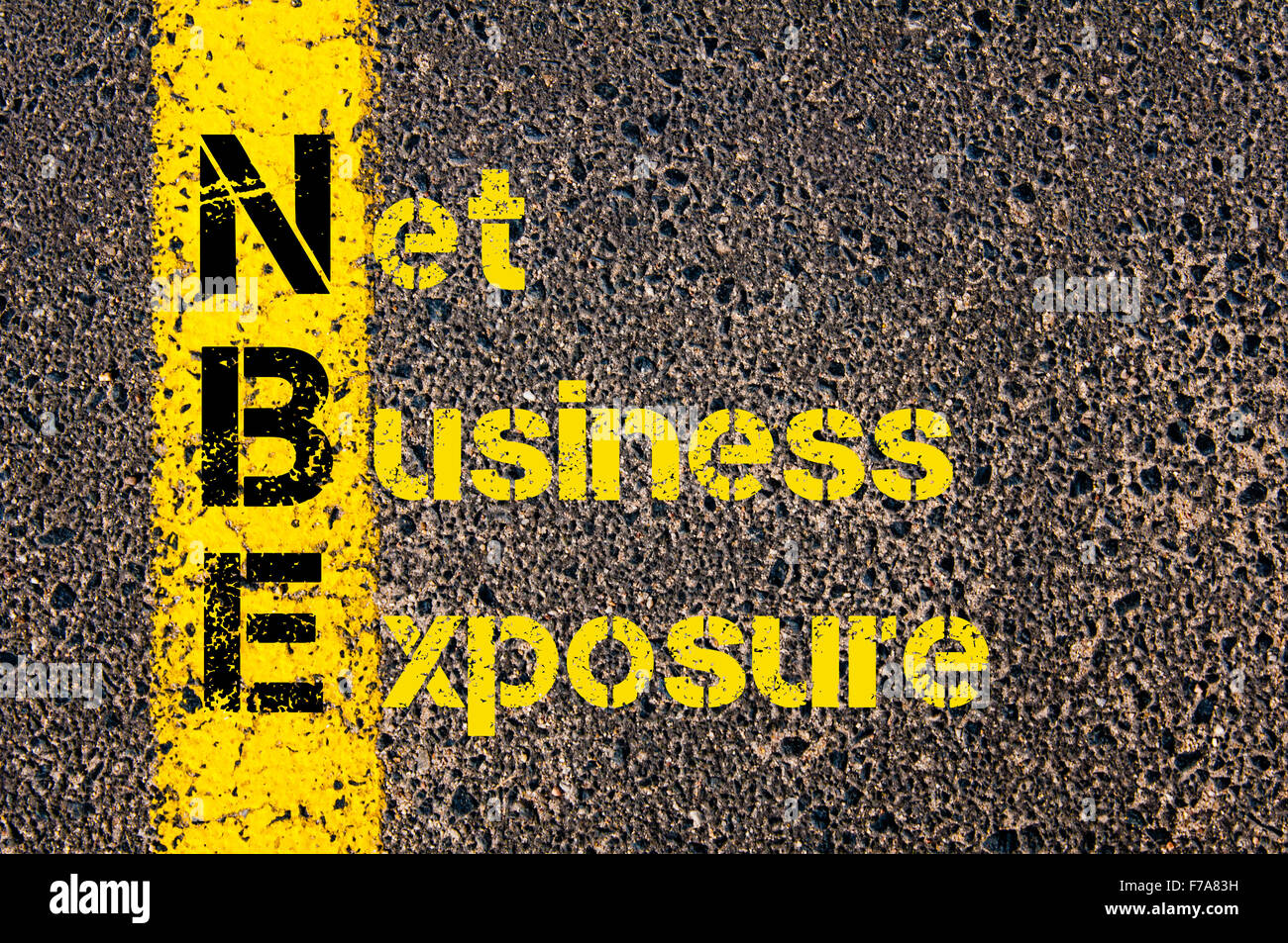 Concept image of Business Acronym NBE as Net Business Exposure written ...