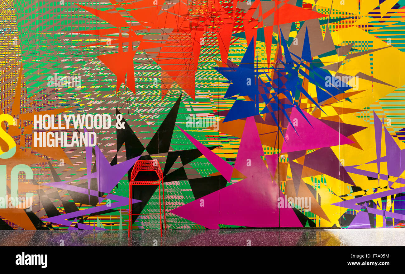 Abstract graphic design in down Hollywood Boulevard , Hollywood, Los ...