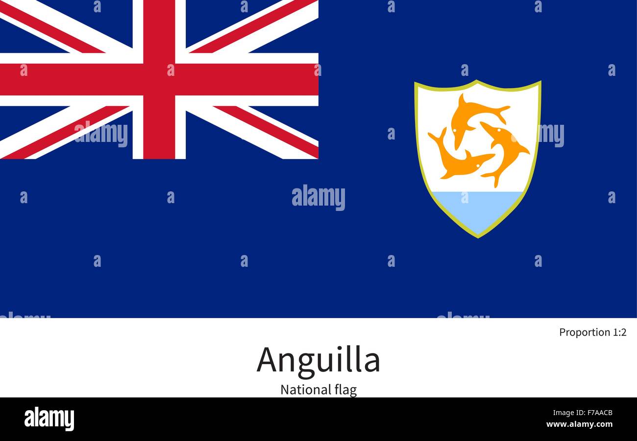 National flag of Anguilla with correct proportions, element, colors ...