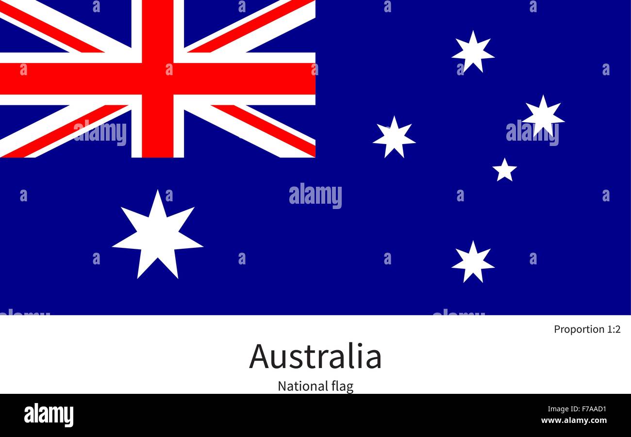 National flag of Australia with correct proportions, element, colors ...