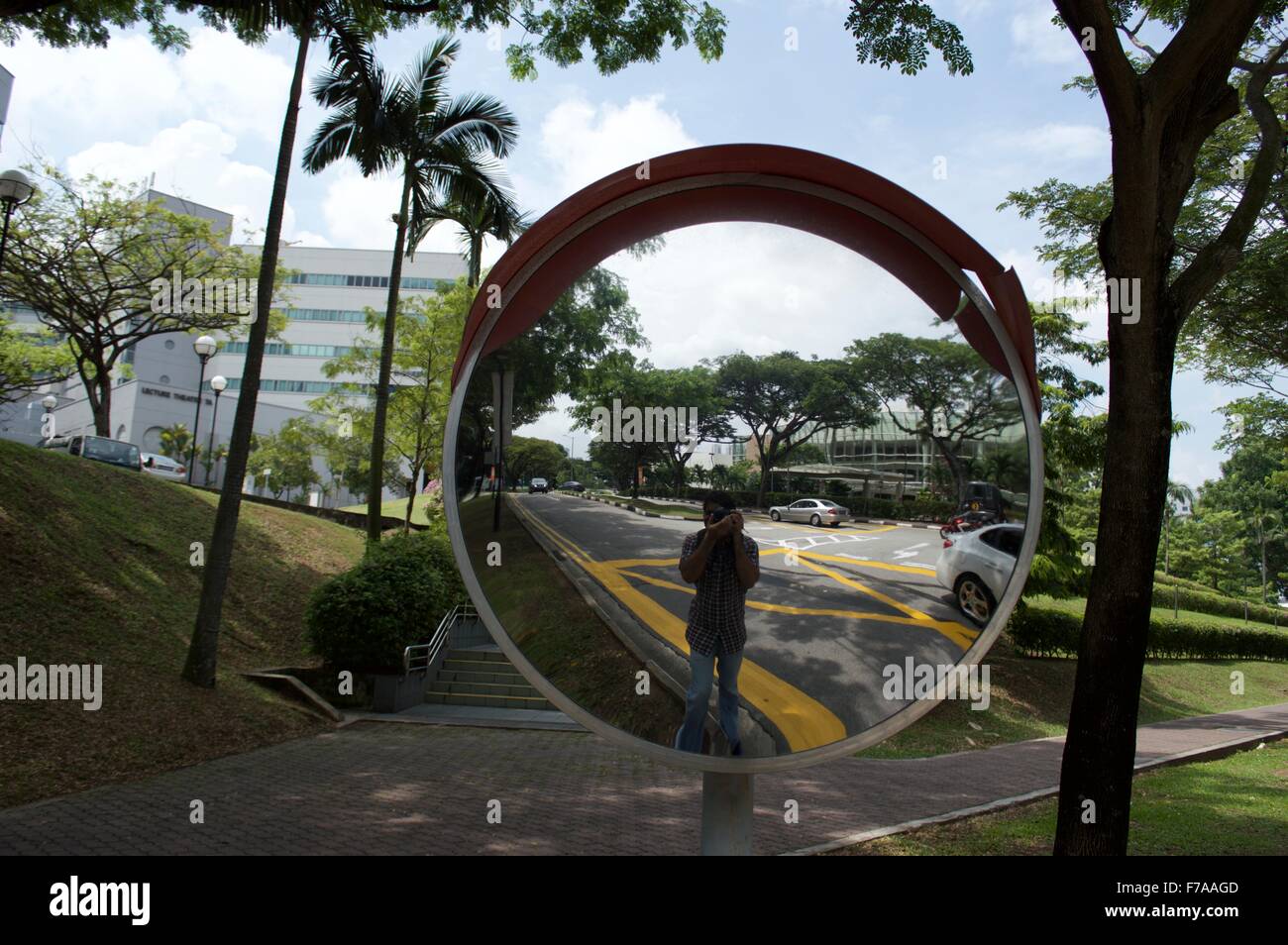Road safety mirror Stock Photo - Alamy