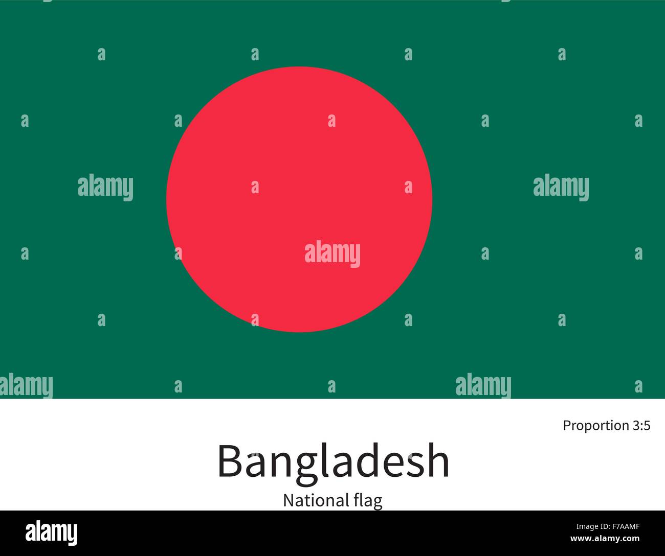 National flag of Bangladesh with correct proportions, element, colors ...