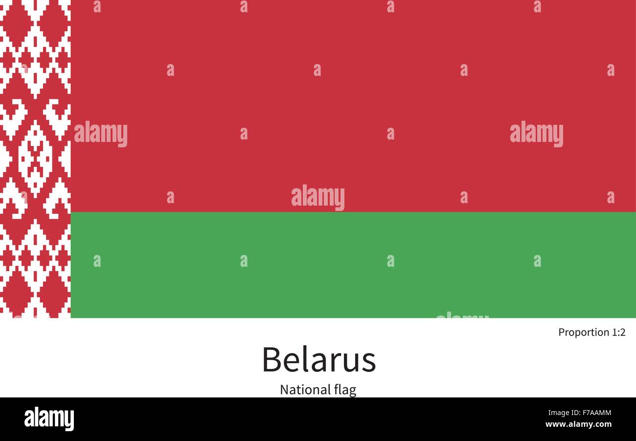 National flag of Belarus with correct proportions, element, colors ...