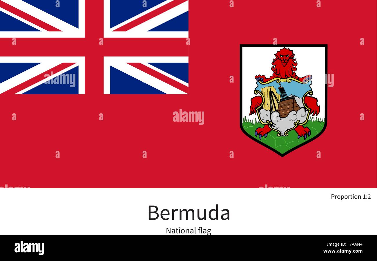 National flag of Bermuda with correct proportions, element, colors ...
