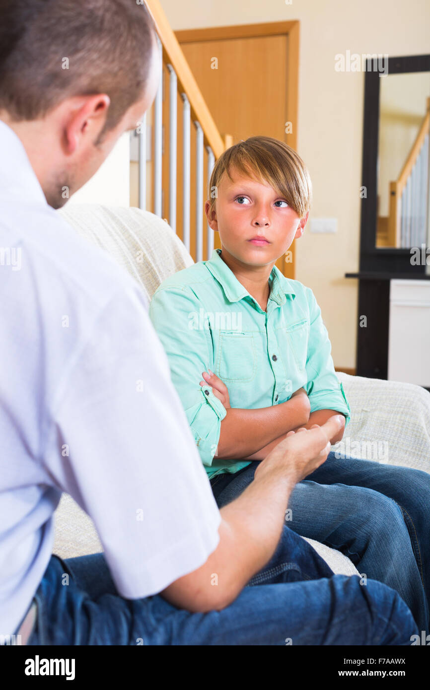Conflict relations of arguing son and dad - domestic quarrel Stock ...