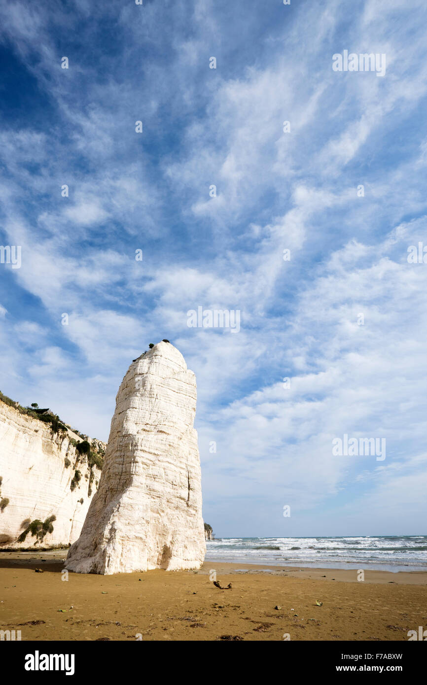 The limestone monolith and Pizzimunno cliff, Vieste, Gargano Peninsula ...