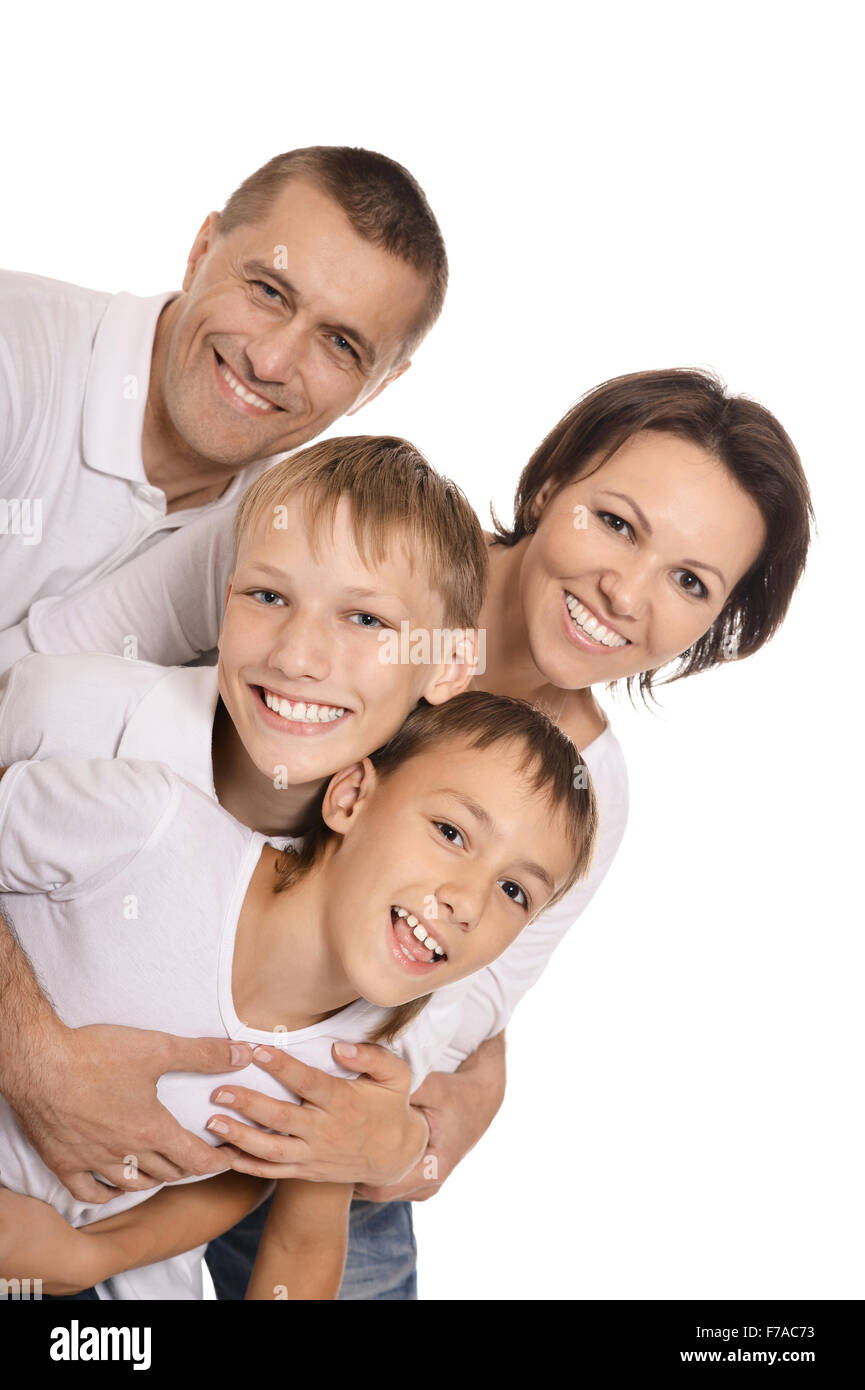 Cute happy family Stock Photo - Alamy