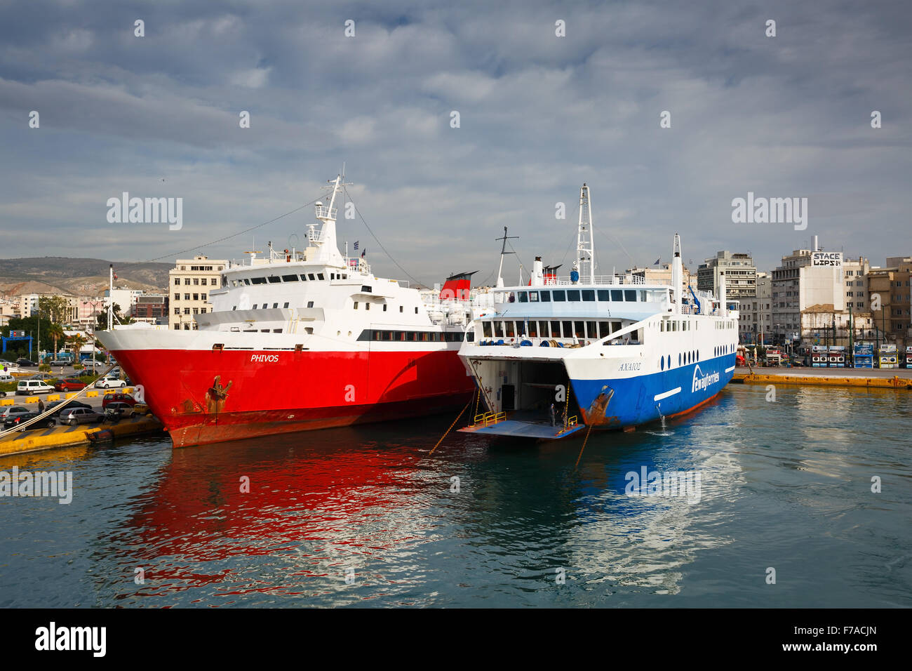 Ferries in passenger port of Piraeus, Athens, Greece Stock Photo - Alamy