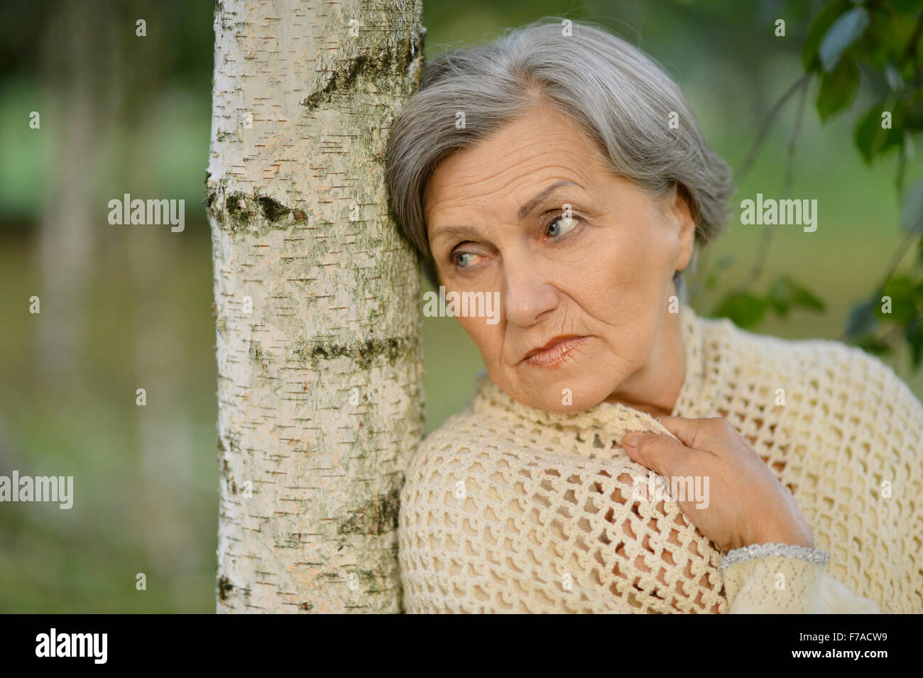 Nice sad old woman Stock Photo - Alamy