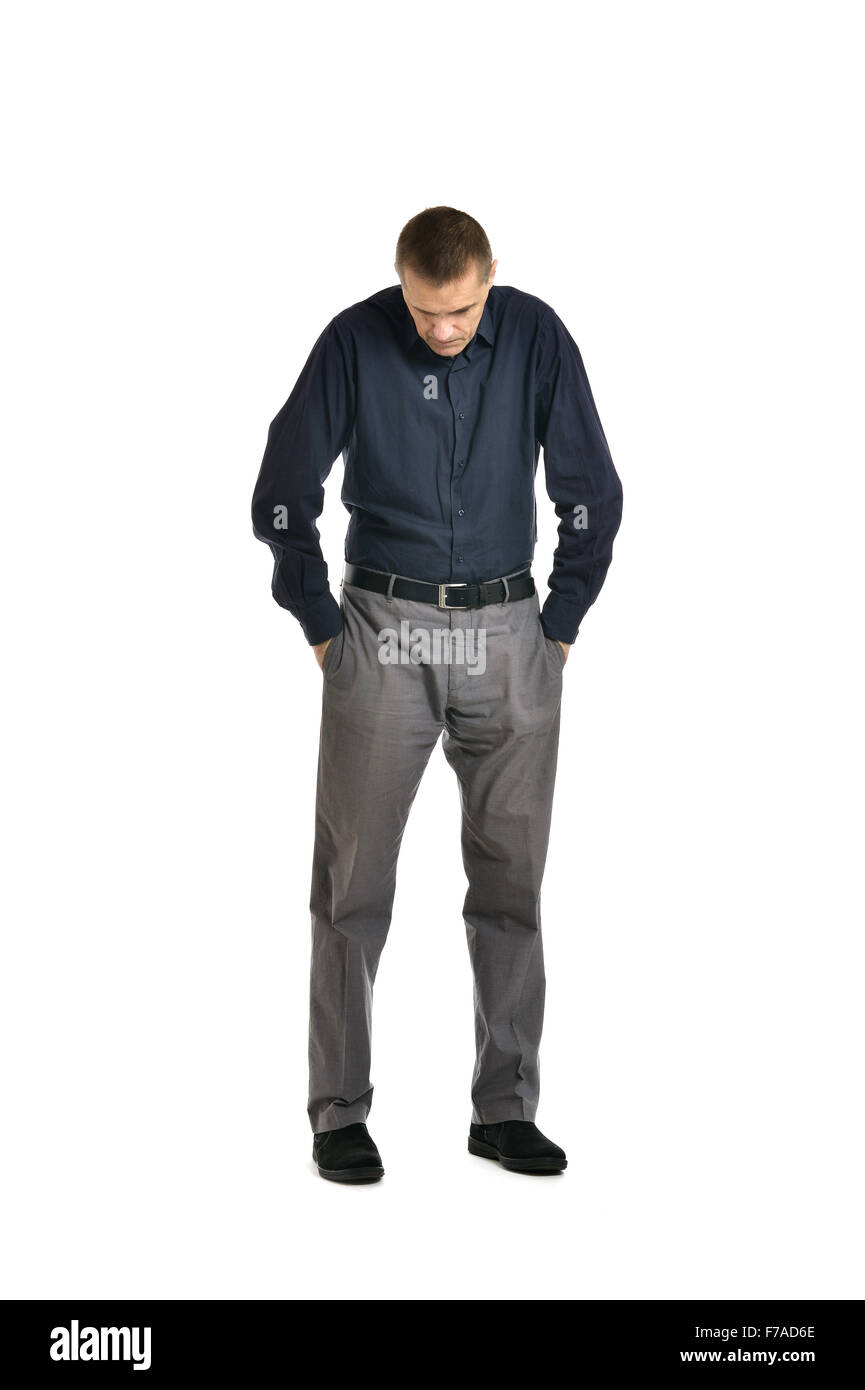 Middle age sad man Cut Out Stock Images & Pictures - Alamy