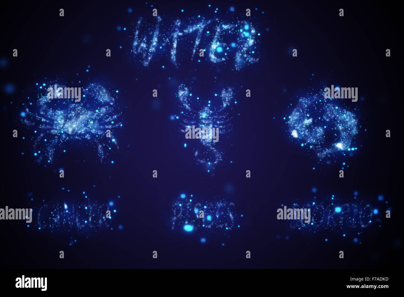 illustration of three zodiac sign of water Stock Photo - Alamy