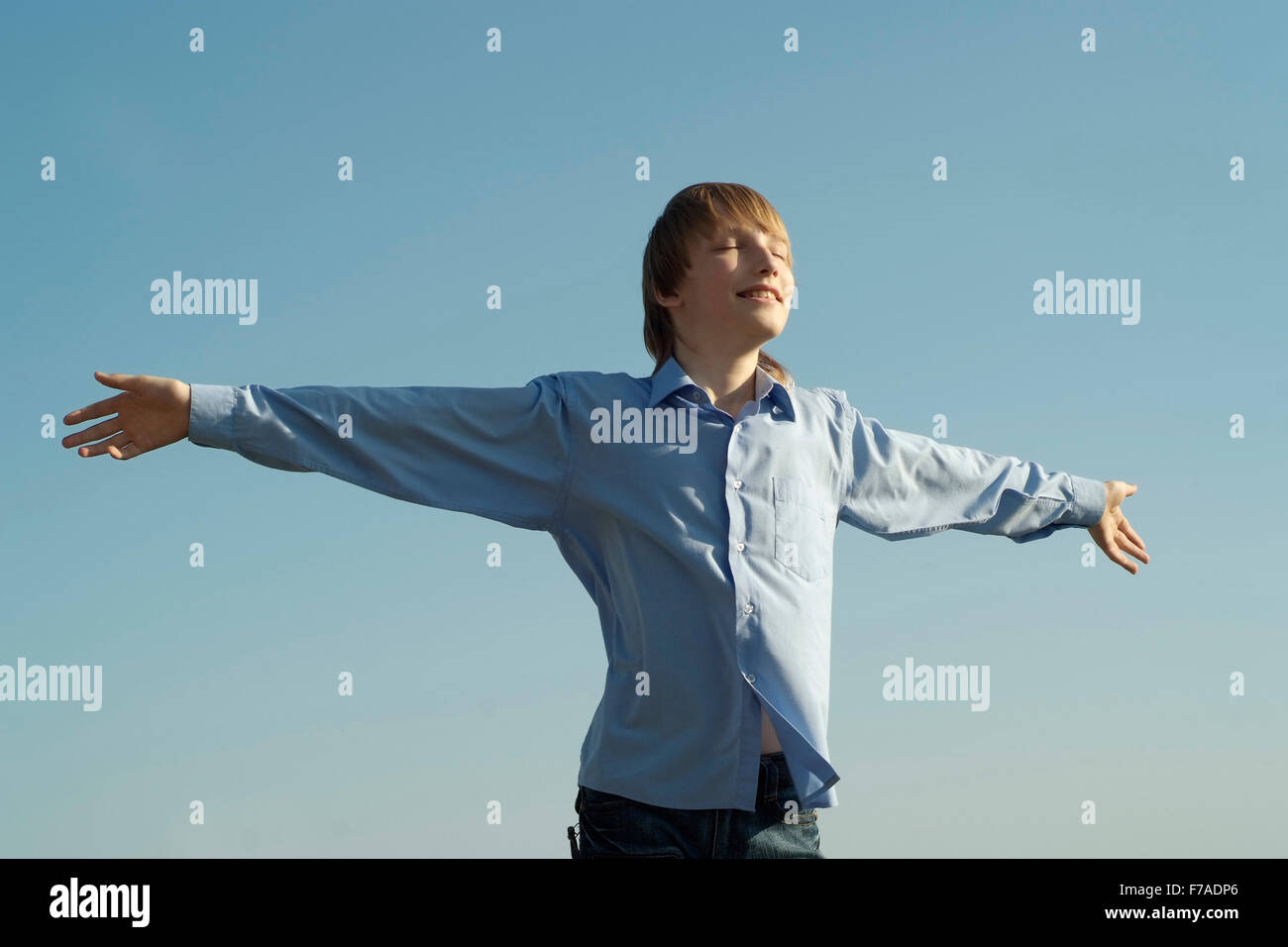 boy on the nature background Stock Photo - Alamy