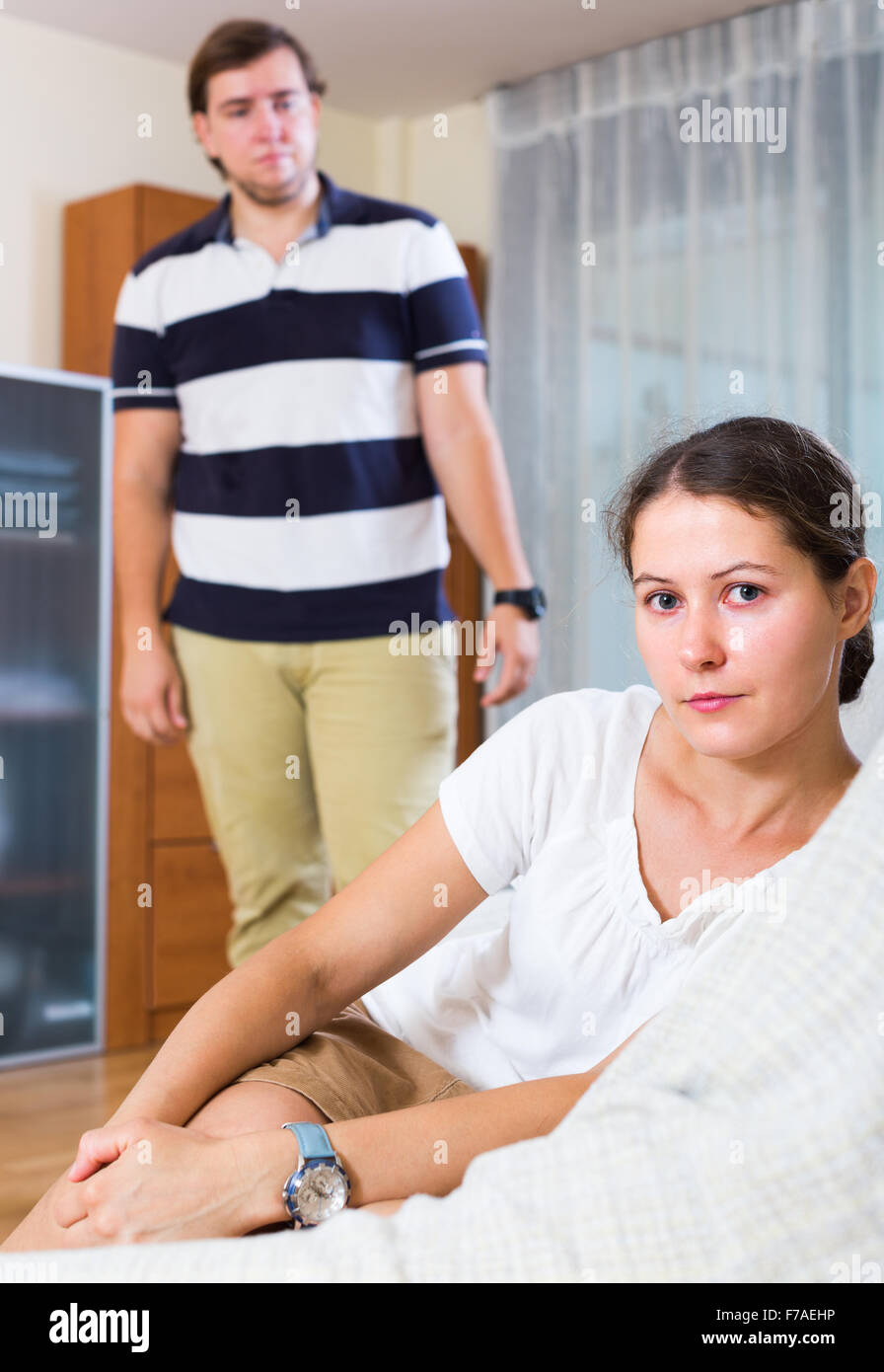 Stressed young couple having serious conflict at home Stock Photo - Alamy