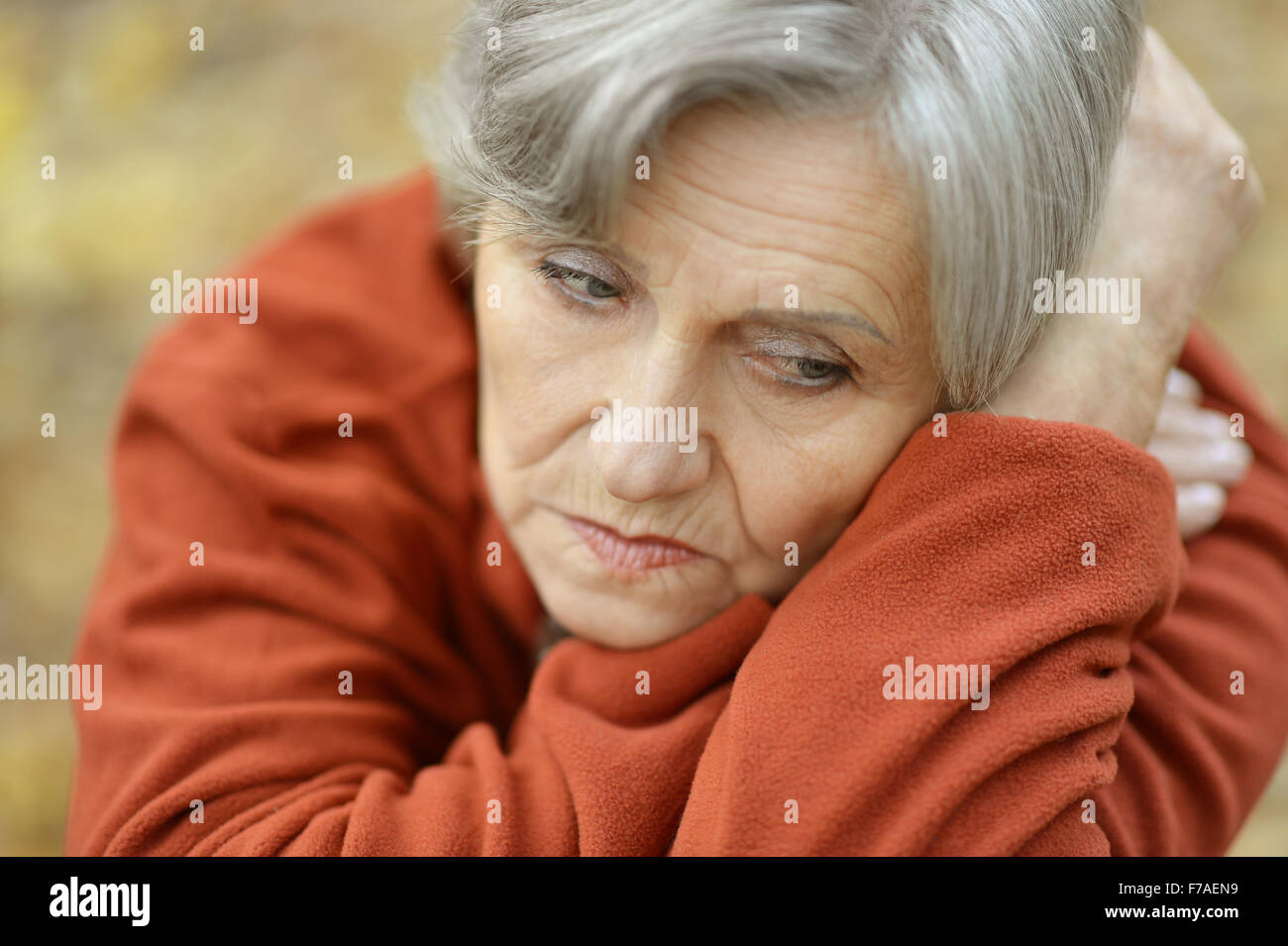 Nice sad old woman Stock Photo - Alamy