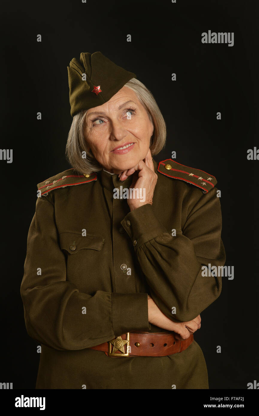 Elderly female soldier Stock Photo - Alamy
