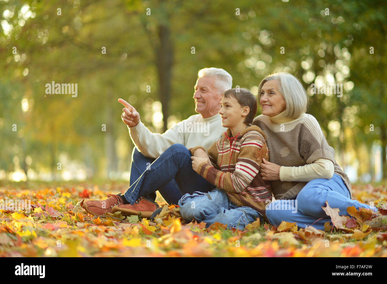 Grandparents and grandson Stock Photo - Alamy