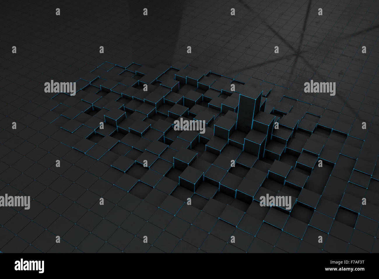 Abstract black 3d blocks background Stock Photo - Alamy