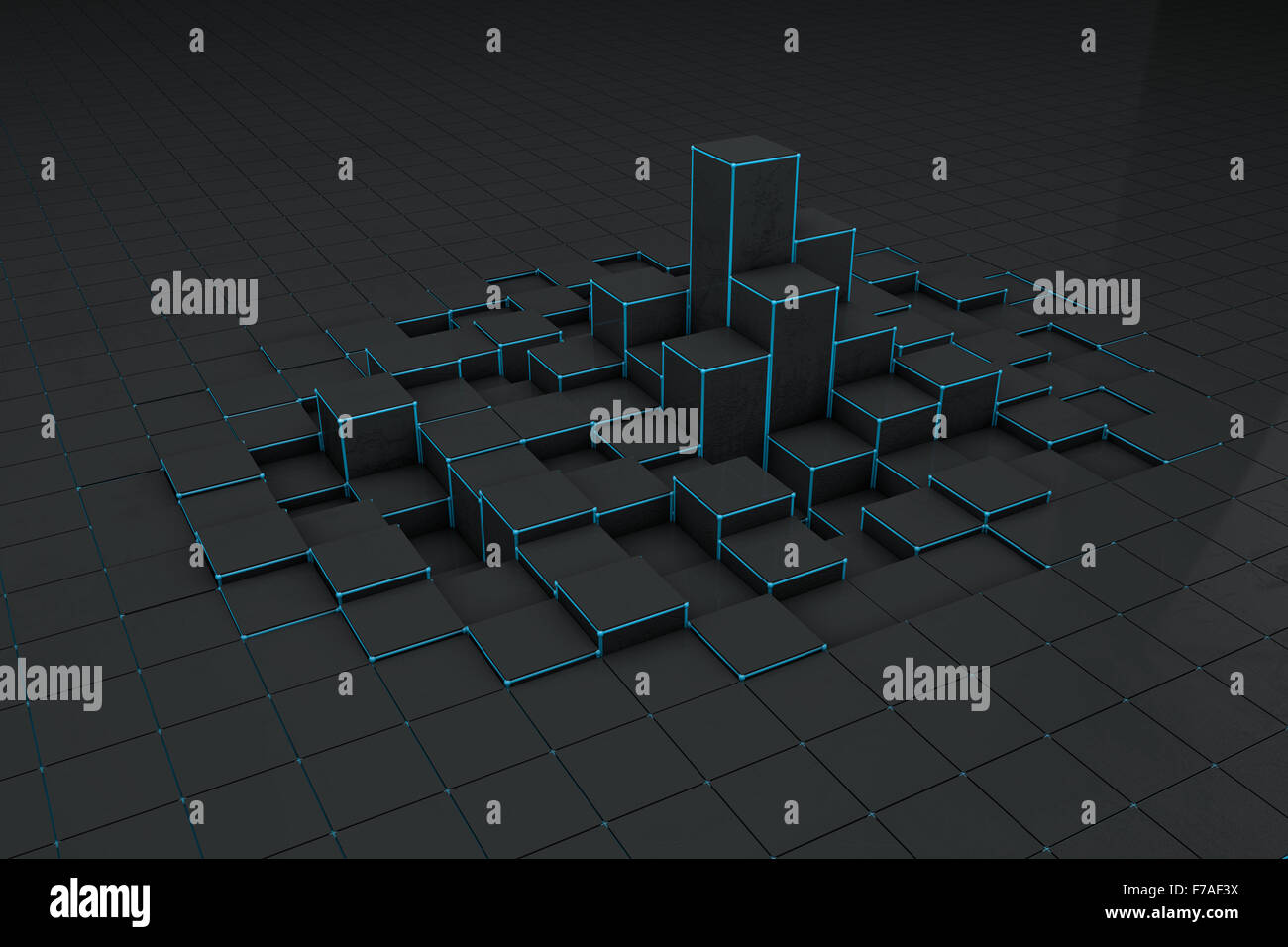 Abstract black 3d blocks background Stock Photo - Alamy