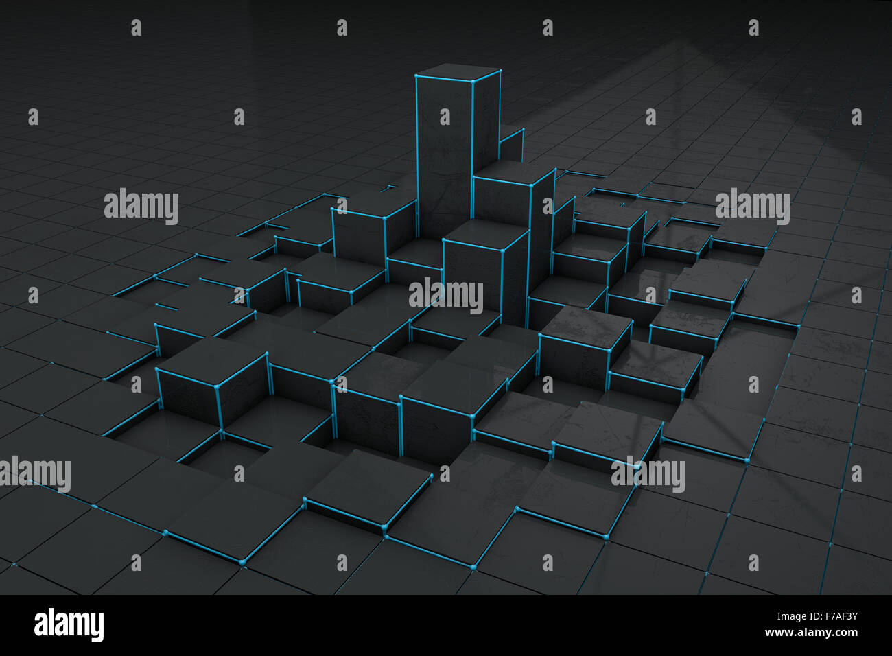 Abstract black 3d blocks background Stock Photo - Alamy