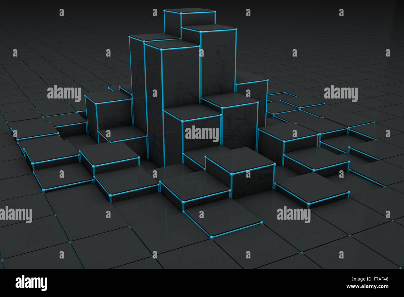 Abstract black 3d blocks background Stock Photo - Alamy