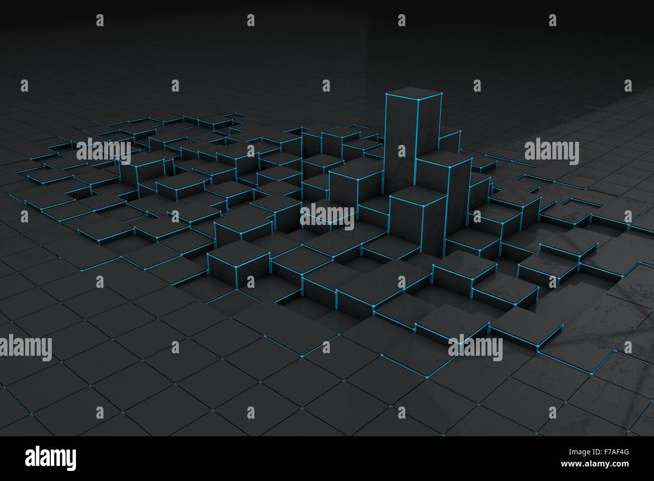 Abstract black 3d blocks background Stock Photo - Alamy