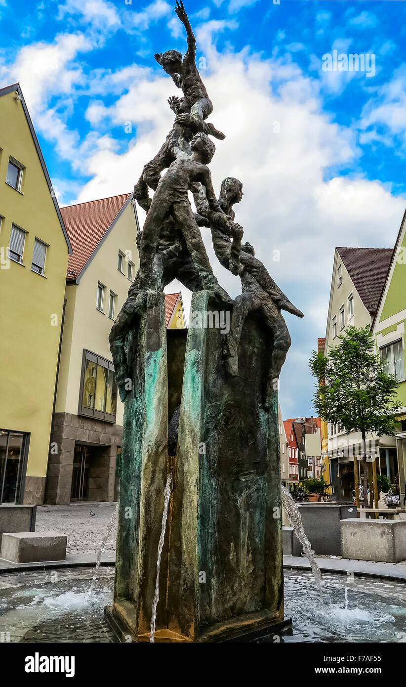 City fountain at the Fuchseck in Ellwangen, Germany Stock Photo - Alamy