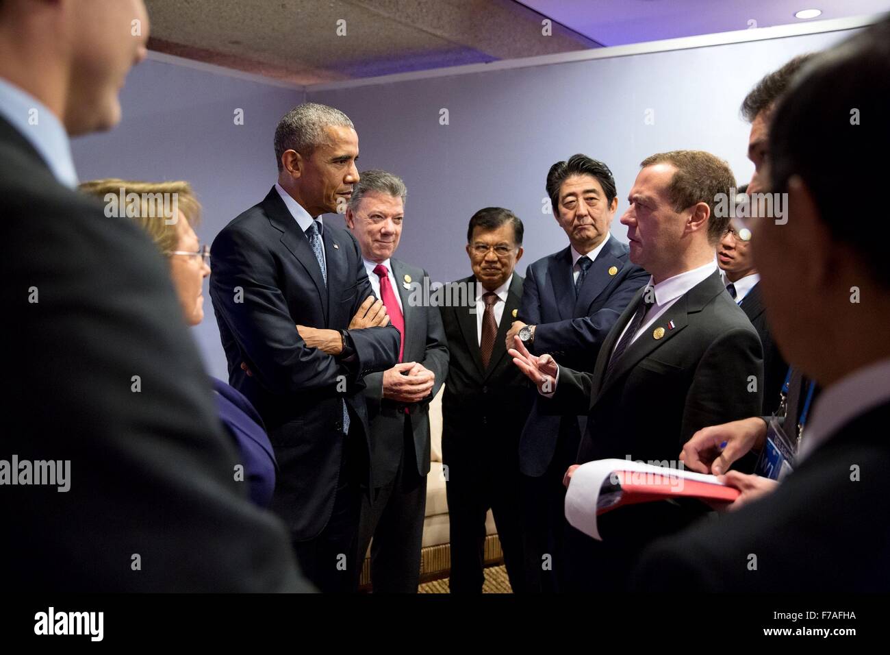 U.S. President Barack Obama with Russian Prime Minister Dmitry Medvedev ...