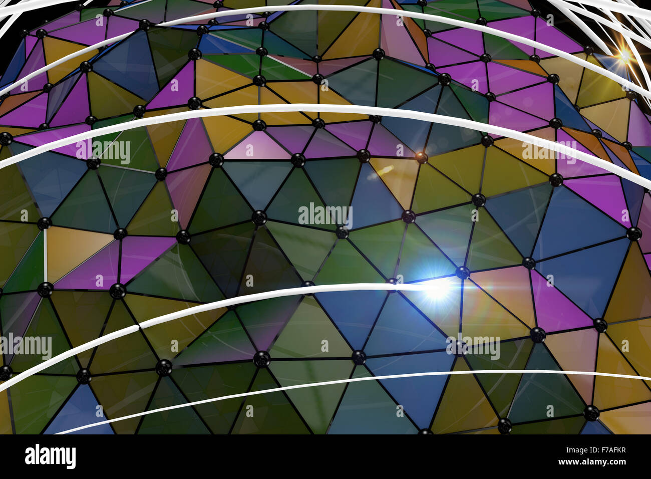 Abstract background colourful polygons with white stroke blue light ...