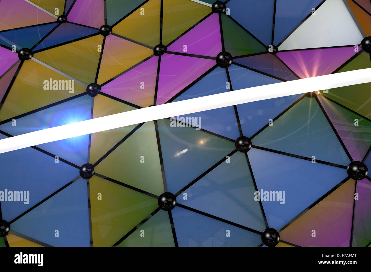 Abstract background colourful polygons with white stroke blue light ...