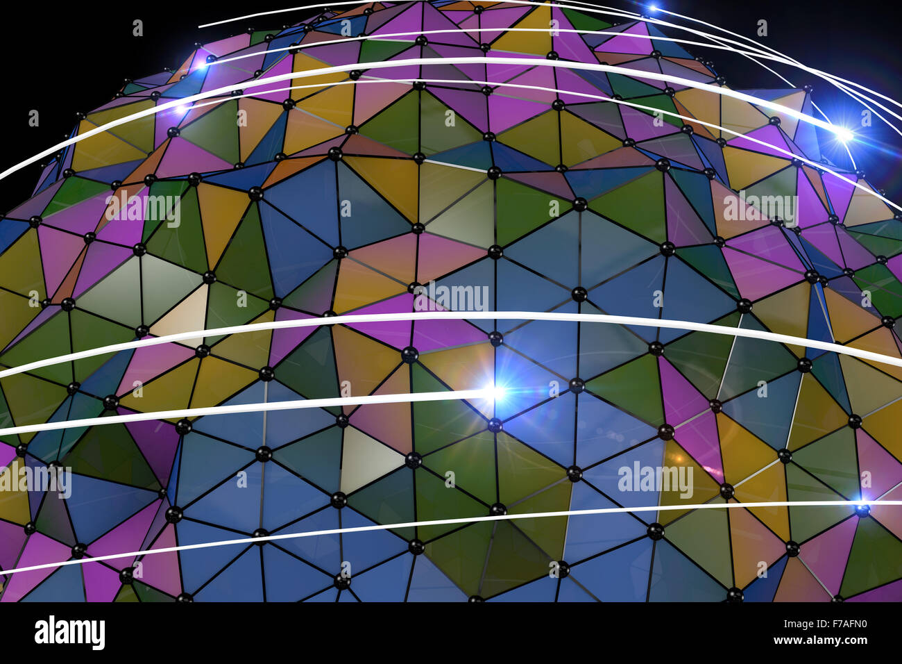 Abstract background colourful polygons with white stroke blue light ...