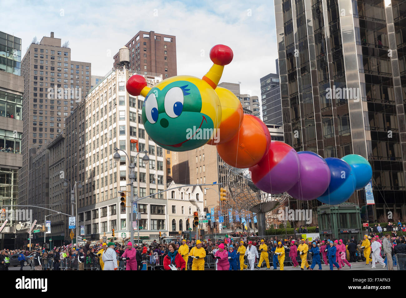 New York, NY USA - November 26, 2015: Giant Wiggle Worm balloon flown ...