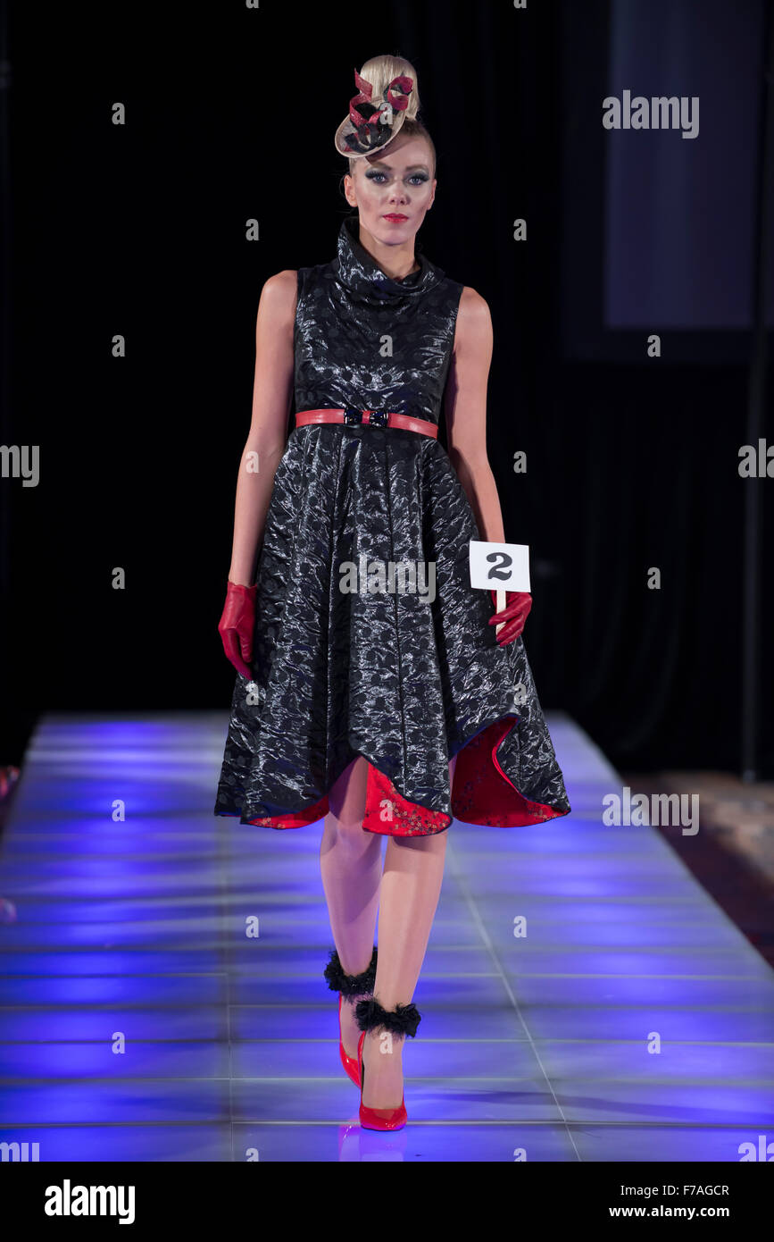 Model walks the runway in a design by Nina Gleyzer (USA/Russia) during ...