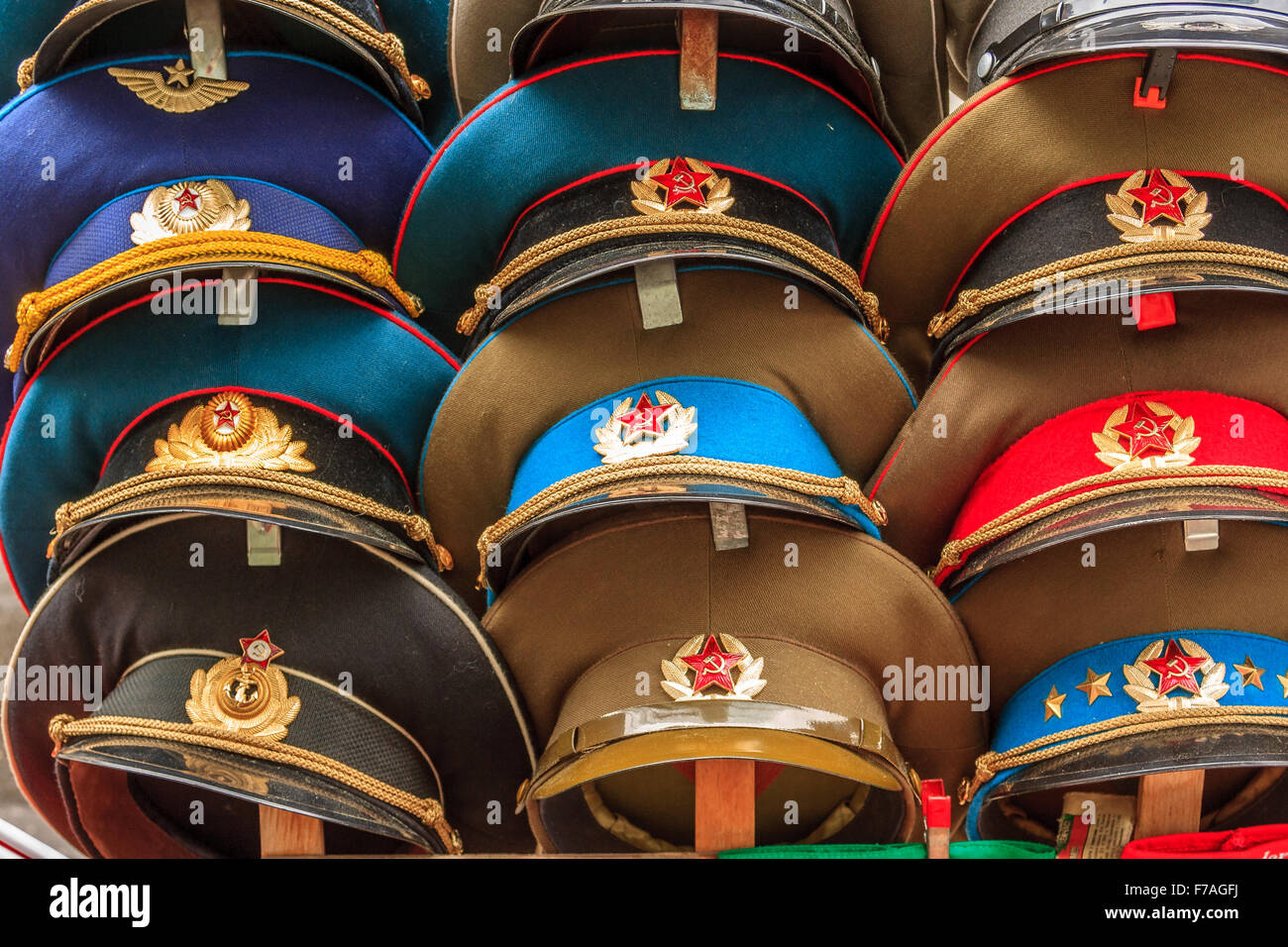 Hats worn by police of East Germany Stock Photo - Alamy