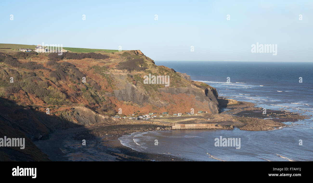 Panoramic view of Port Mulgrave, North Yorkshire, England, UK Stock ...