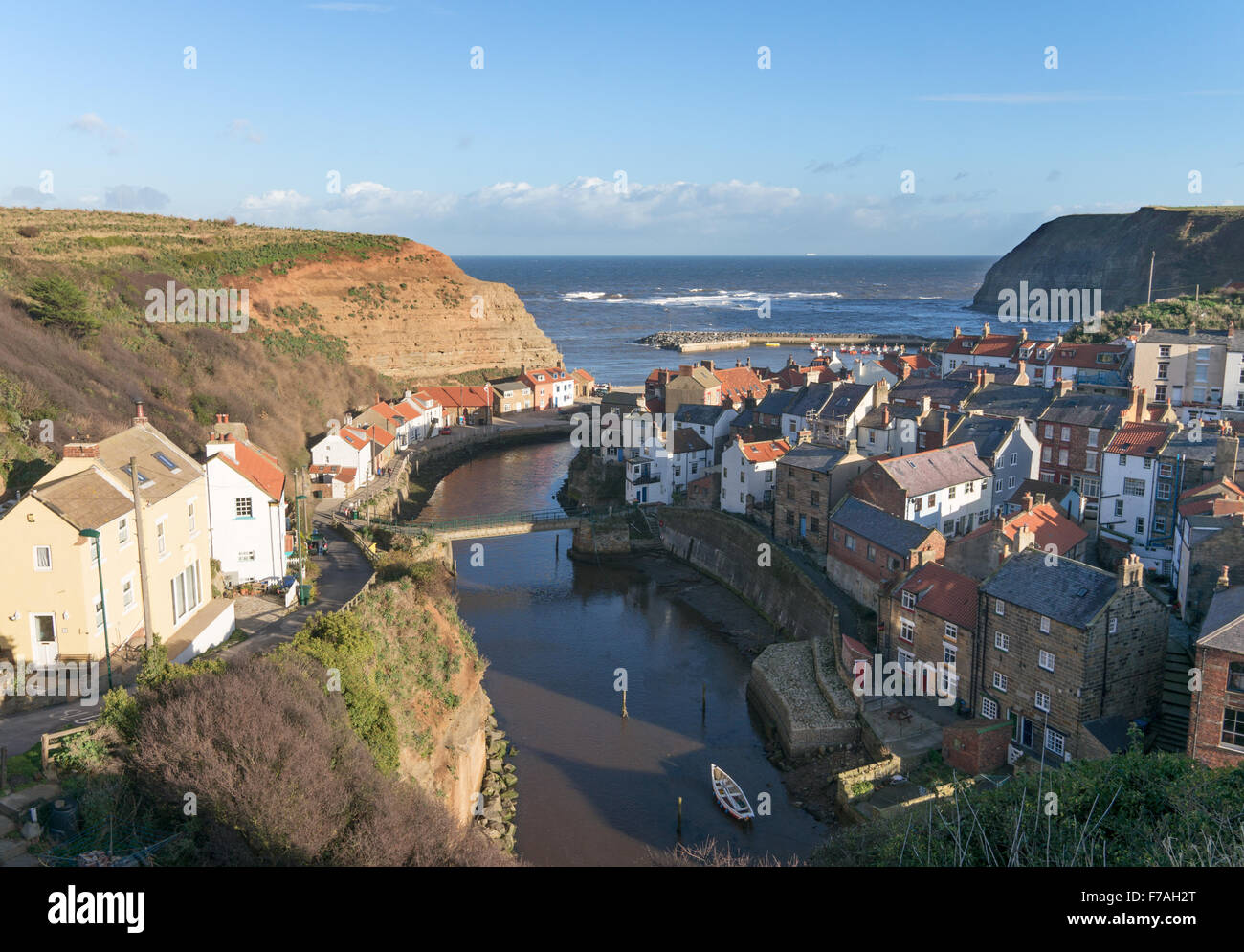 The fishing village of Staithes, North Yorkshire, England, UK Stock ...
