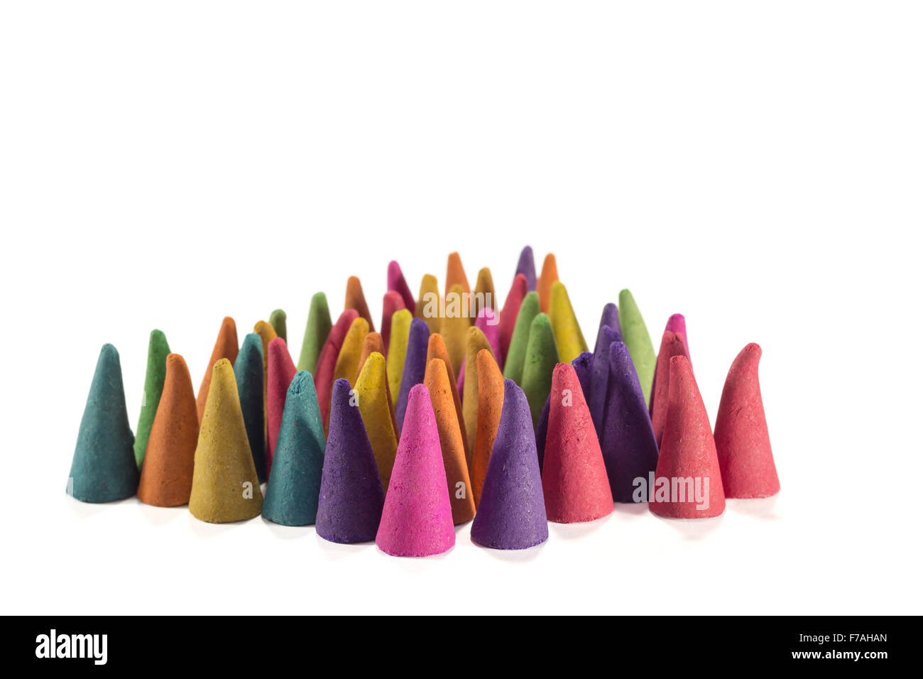 Colorful incense cones with white background Stock Photo - Alamy
