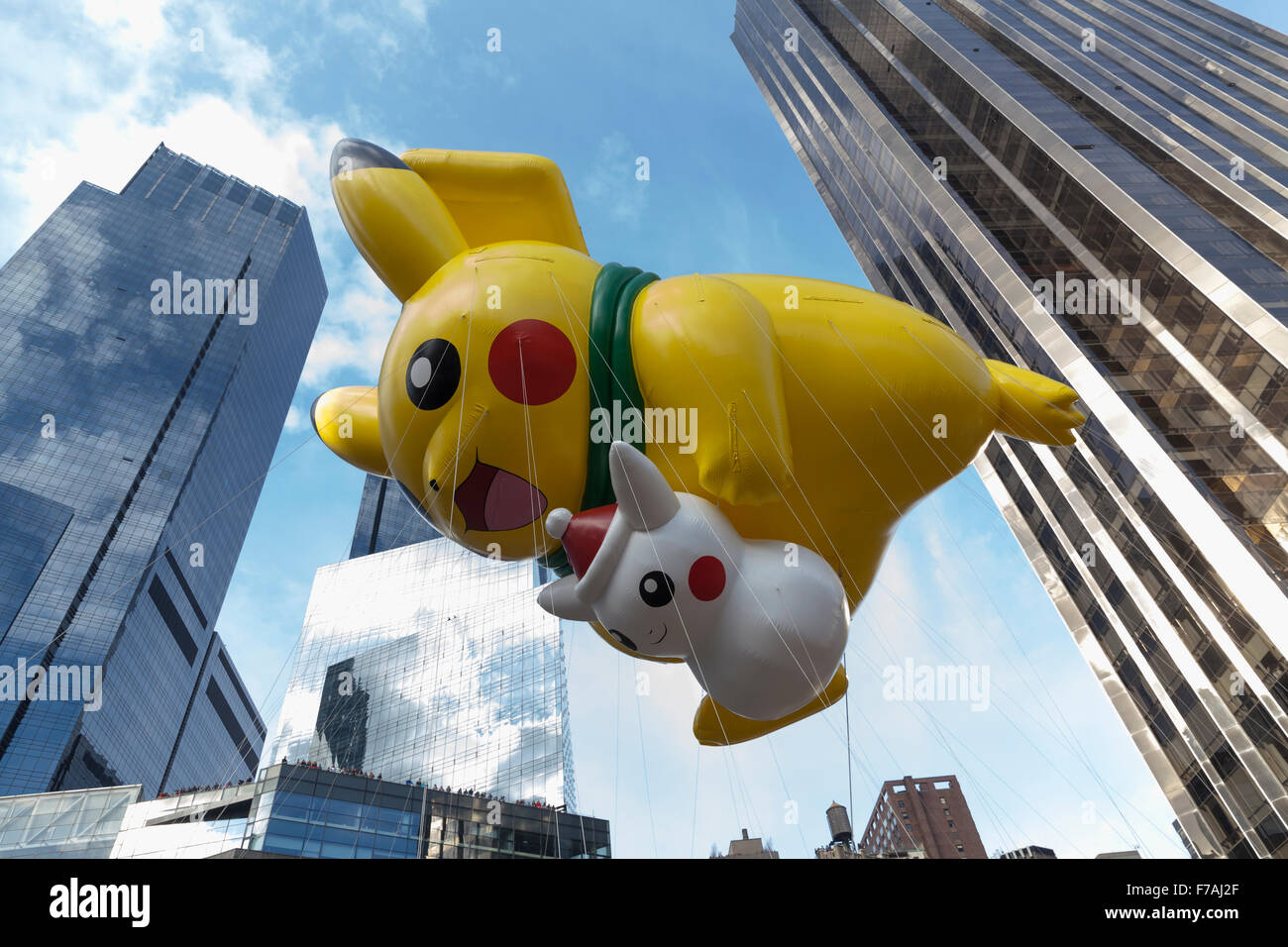 New York, NY USA - November 26, 2015: Giant Pikachu Pokemon balloon ...